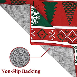 RUGSREAL Christmas Area Rug 2x3 Winter Christmas Tree and Snowflake Area Rug for Entryway Christmas Doormat Non-Slip Rug Washable Floor Cover for Living Room Bedroom, Red, 2x3 Feet