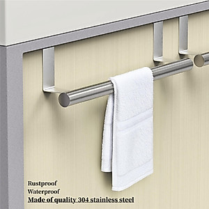 Stainless Steel Towel Rack for Kitchen,Towel Bar Over The Door Cabinet,Easy Install - 2 Pack