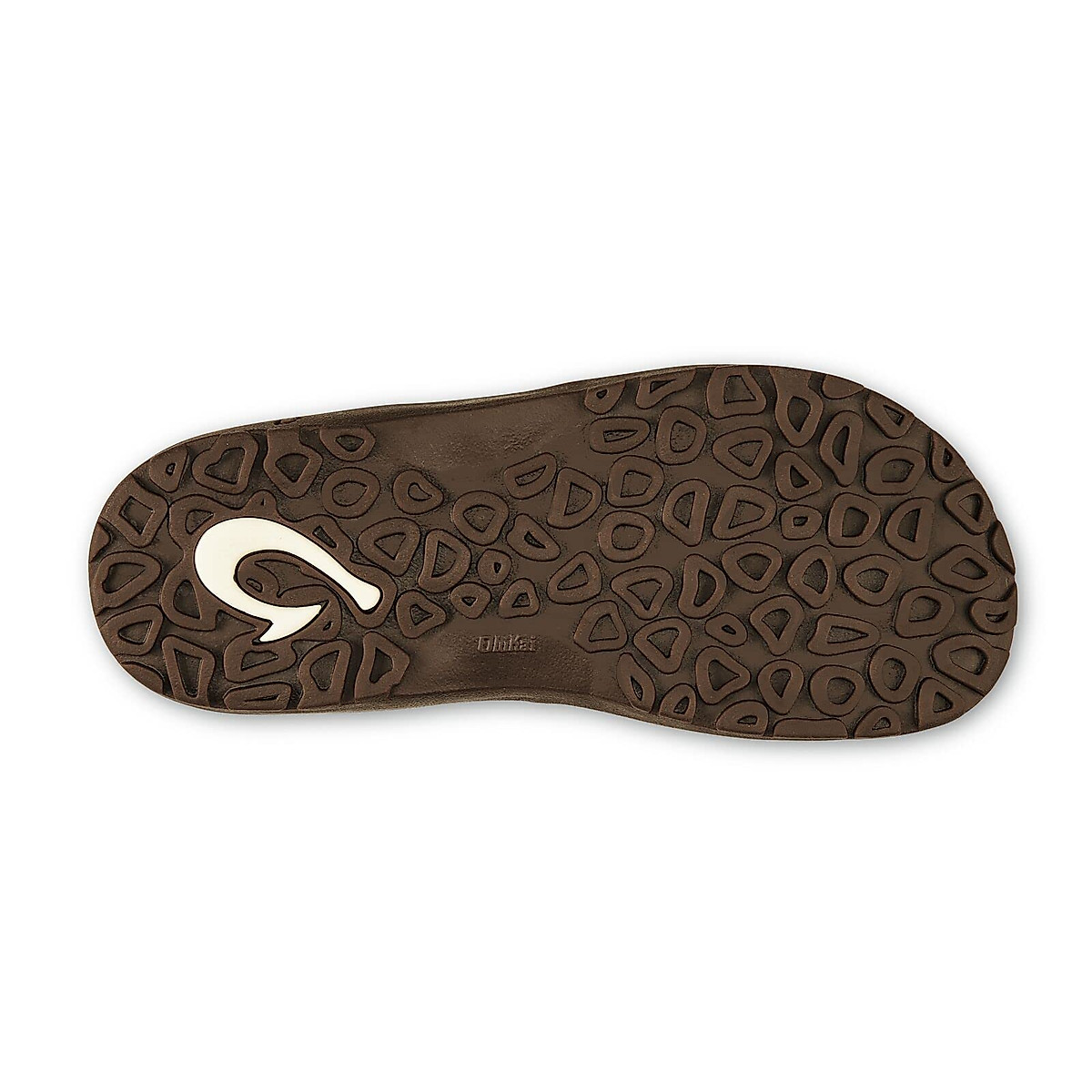 OLUKAI Ohana Men's Beach Sandals, Quick-Dry Flip-Flop Slides, Water Resistant & Lightweight, Compression Molded Footbed & Ultra-Soft Comfort Fit, Dk Wood/Dk Wood, 8