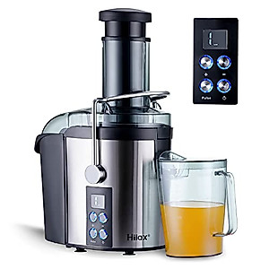 Centrifugal Juicer Machine - LCD Monitor 1100W Juice Maker Extractor, 5-Speed Juice Processor Fruit and Vegetable, 3" Feed Chute Stainless Steel Power Juicer, Easy Clean, BPA Free (Black)