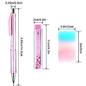Boao 23 Pieces 0.9 mm Mechanical Pencil Set, Includes 12 Pieces Mechanical Pencils, 8 Tubes of Pencil Refills, 3 Pieces Erasers for School and Office Drawing Crafting