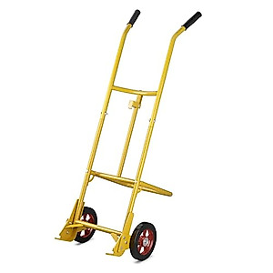 Saranya 18 Shop New Yellow Drum Hand Truck 1200 Lbs Capacity Heavy-Duty Steel Dolly Drum Cart 2 Rubber Wheels Gallon Dayton Industrial Fuel Barrel Factory Garage Transport 22.5" L x 19.5" W x 61" H