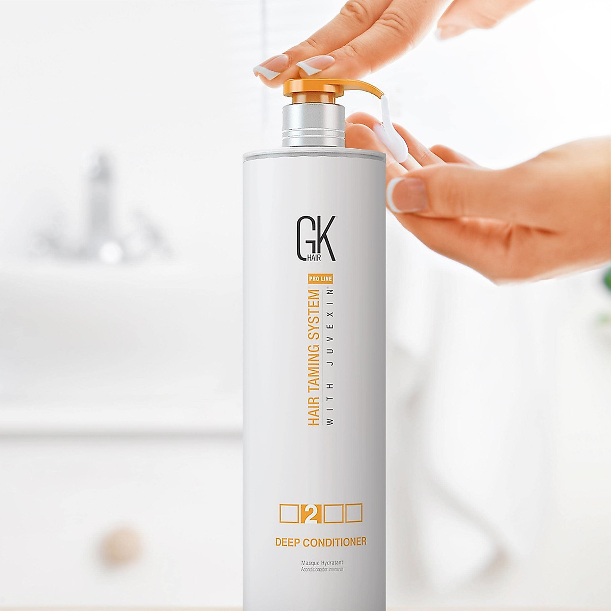 GK HAIR Global Keratin Deep Conditioner Masque (33.8 Fl Oz/1000ml) Intense Hydrating Repair Treatment Mask for Dry Damaged Color Treated Frizzy Hair Restoration Formula with JOJOBA Seed Oils