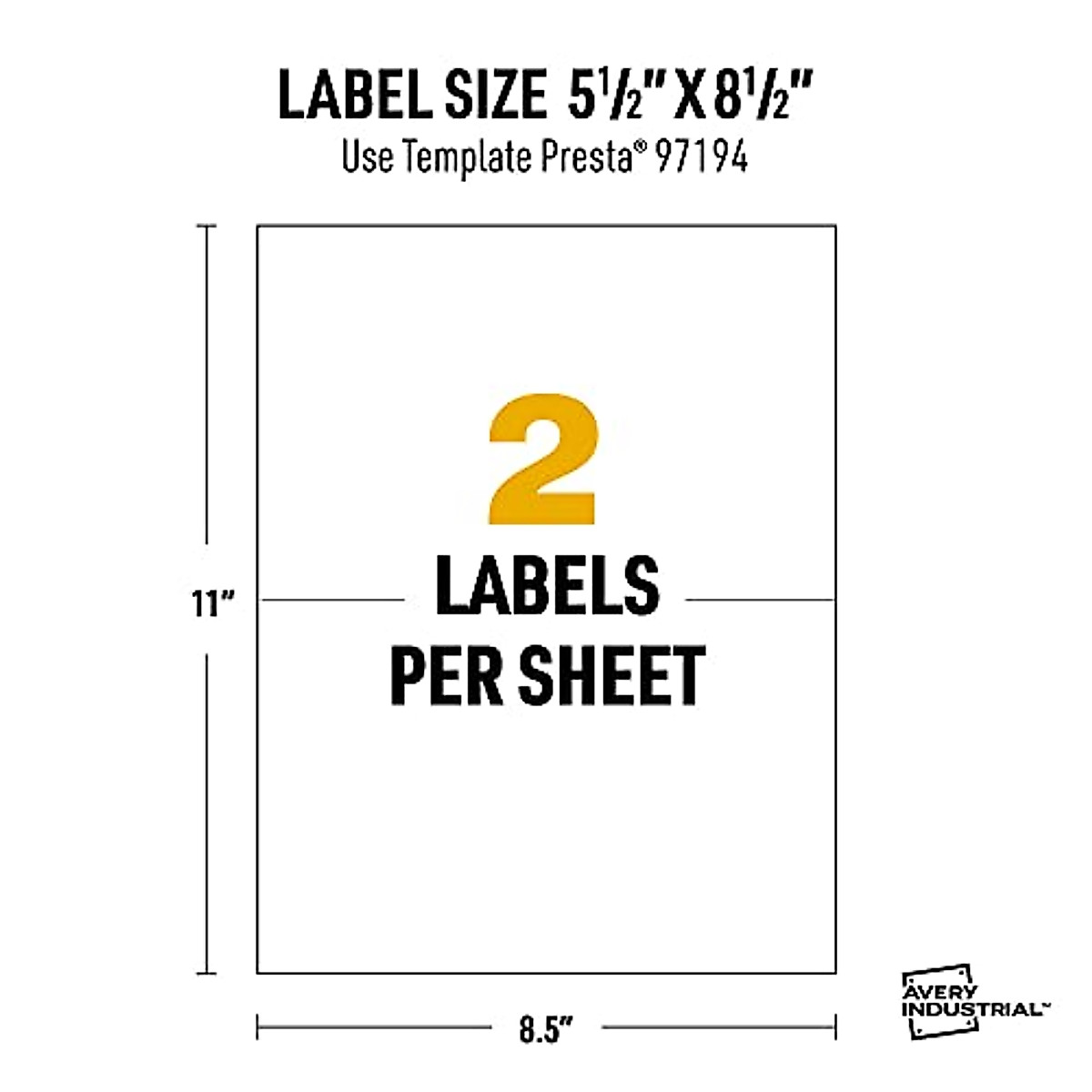 Avery UltraDuty GHS Labels, Waterproof, 5.5 X 8.5 Inch Rectangle Printable Labels, Pack of 500 White Labels for Use with Laser Printers