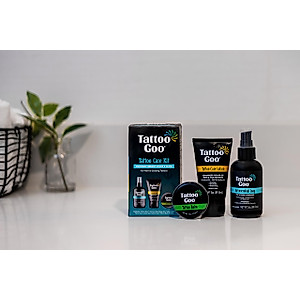 Tattoo Goo Deep Cleansing Soap, Disinfecting Tattoo and Piercing Aftercare - Moisturizing Olive Oil, Alcohol and Fragrance Free - 3 oz