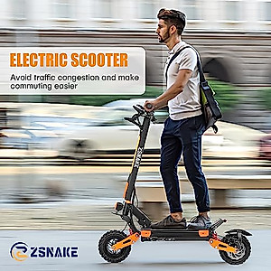 Electric Scooter for Adults 2800W/60V Brushless Motor Up to 33MPH,60V 15Ah Battery 35 Miles Range 11" Off-Road Tires Disc Brake Dual Suspension Sports Electric Scooter for Daily Commuting with Seat