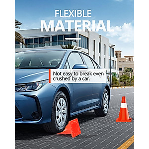 BATTIFE 12Pack Traffic Safety Cones 18" inch with Reflective Collars PVC Orange Construction Cones for Home Driveway Road Parking Use