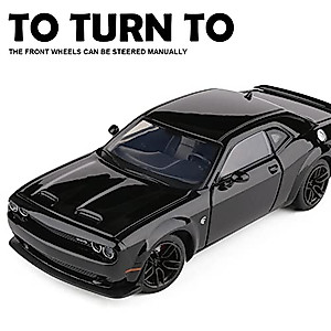 JACKIEKIM 1:32 Diecast Model Cars Alloy Toy car for Doodge Challenger Alloy Toy Vehicle, Toys for Kids,Adults,Metal Crafts for Boyfriend,Young Peoples Gift（Black）