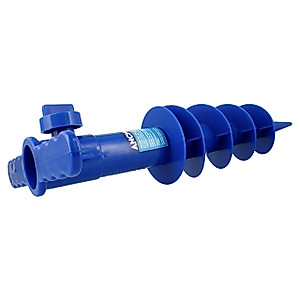 JGR Copa Beach Umbrella Anchor Sand Auger and Fishing Pole Sand Anchor (Blue)