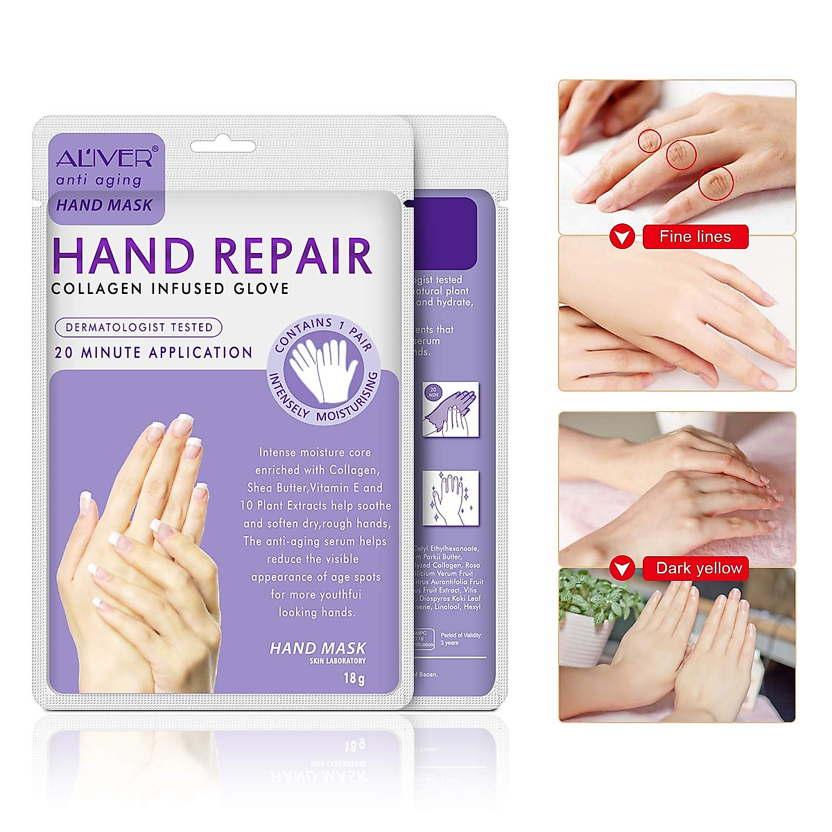 Hand Peel Mask, (5 Pack) Moisturizing Gloves,Moisturizing Natural Therapy Gloves,Exfoliating Hand Peeling Mask for Dry Hands, Repair Rough Skin for Men Women