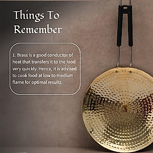 P-TAL Brass Roti Tawa 10" Tawa for Roti with Handles Teflon Free Handcrafted Tava Roti Brass Cookware Ptal Brass Utensils for Your Kitchen