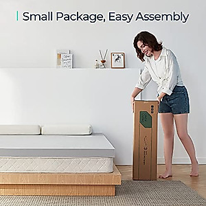 LINSY LIVING Memory Foam Mattress Topper Full, 3-inch Bamboo Charcoal Memory Foam Mattress Pad, Cooling Mattress Topper with Ventilated Design, Bed Topper Full Size, CertiPUR-US Certified
