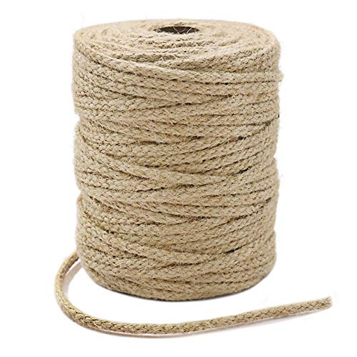 Tenn Well Jute Twine, 200Feet 3.5mm Braided Jute Rope, Natural Twine String for Crafts, Gift Wrapping, Gardening, Macrame Projects