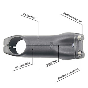 RXL SL Stem Bike Road Bicycle Stem Road Bike Carbon Stem 6 Degree Bike Road Carbon Stem for Mountain Bike 100mm 31.8mm Black UD Matte 6° 100mm MTB Stems
