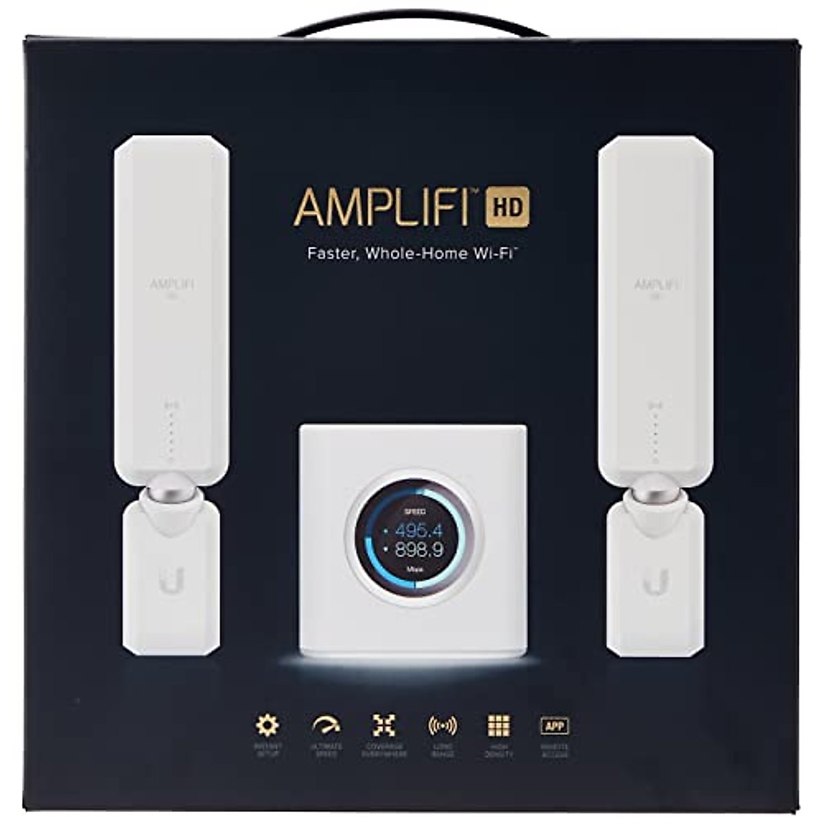 AmpliFi HD WiFi System by Ubiquiti Labs, Seamless Whole Home Wireless Internet Coverage, HD WiFi Router, 2 Mesh Points, 4 Gigabit Ethernet, 1 WAN Port, Ethernet Cable, Replaces Router & WiFi Extenders