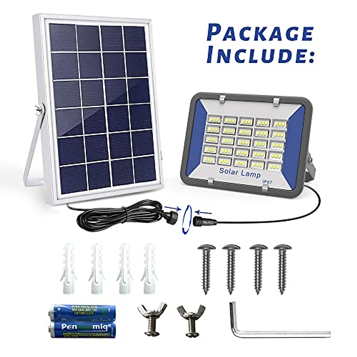 Lmhaichao Solar Flood Lights, 75 LEDs 6500K Dusk to Dawn with Remote Control Solar Flood Lights Outdoor, IP67 Waterproof Solar Power Fflood Lights for Yard, Garden, Shed, Barn, Garage