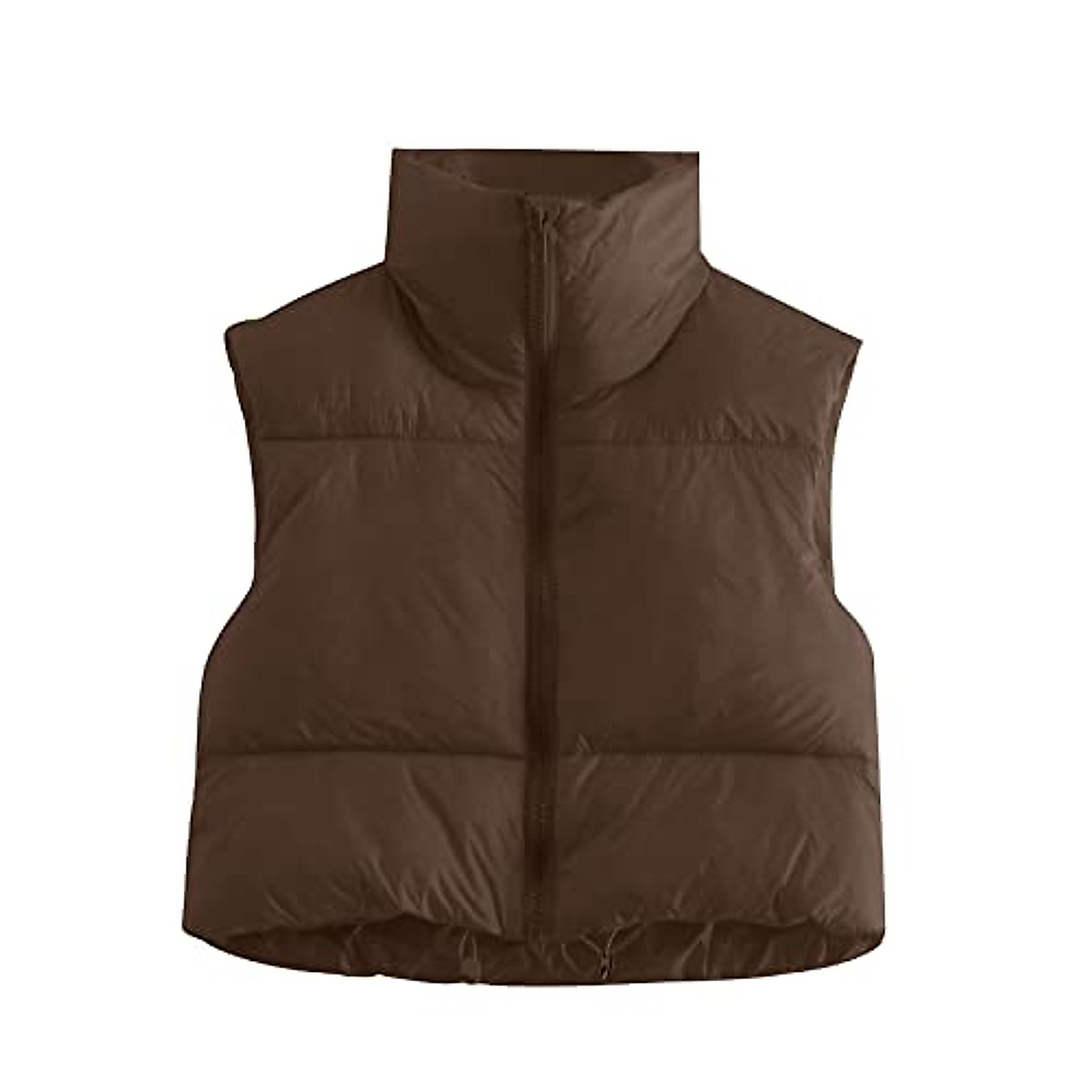 Womens Winter Coats With Hood, Women'S Puffer Vest Coat Tank Top Bomber Lightweight Stand Collar Zip Solid Quilted Jacket Women Coat Jackets Chamarras Colombia Jacket Coats (S, Brown)