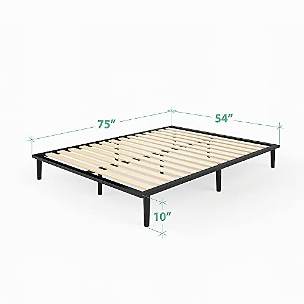 ZINUS Parker Platform Bed with Tapered Legs, Wood Slat Support, No Box Spring Needed, Easy Assembly, Full