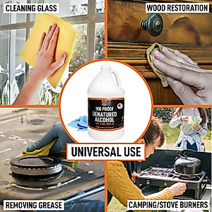 Chromex 200 Proof Denatured Ethyl Alcohol, Ethanol Cleaning Solvent, Thinner and Fuel Burner