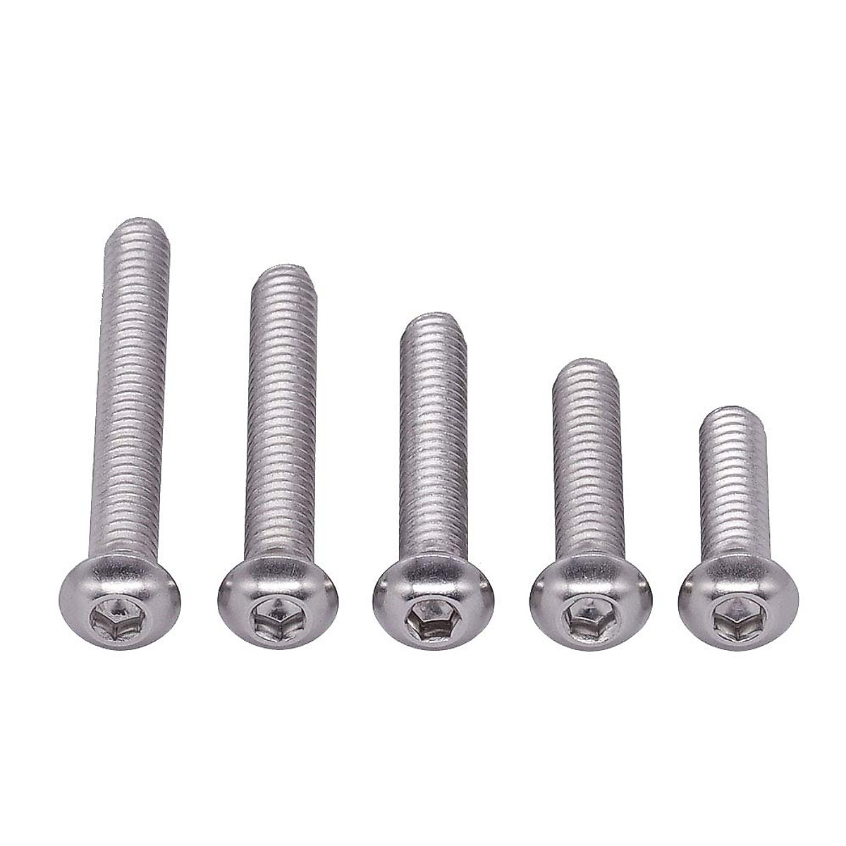 90 PCS Button Head Socket Head Cap Screws Bolts Assortment Kit, 1/4-20 UNC x 1/2",3/4",1",1-1/4", 1-1/2", 18-8 Stainless Steel 304, Allen Hex Drive