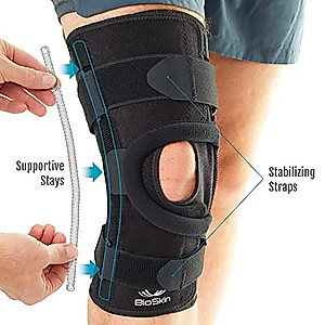 BIOSKIN Wraparound Patella Stabilizer Knee Brace for Patellofemoral Pain, Patella Tracking Disorders, Dislocation, and Subluxation, Left or Right Kneecap Tracking (L)