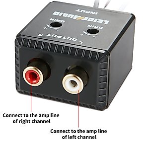 LEIGESAUDIO Car Stereo Hight to Low Converter,2 Channel Line Output Convertor with Remote Turn On RCA Car Line Converter Output Adapter - Black