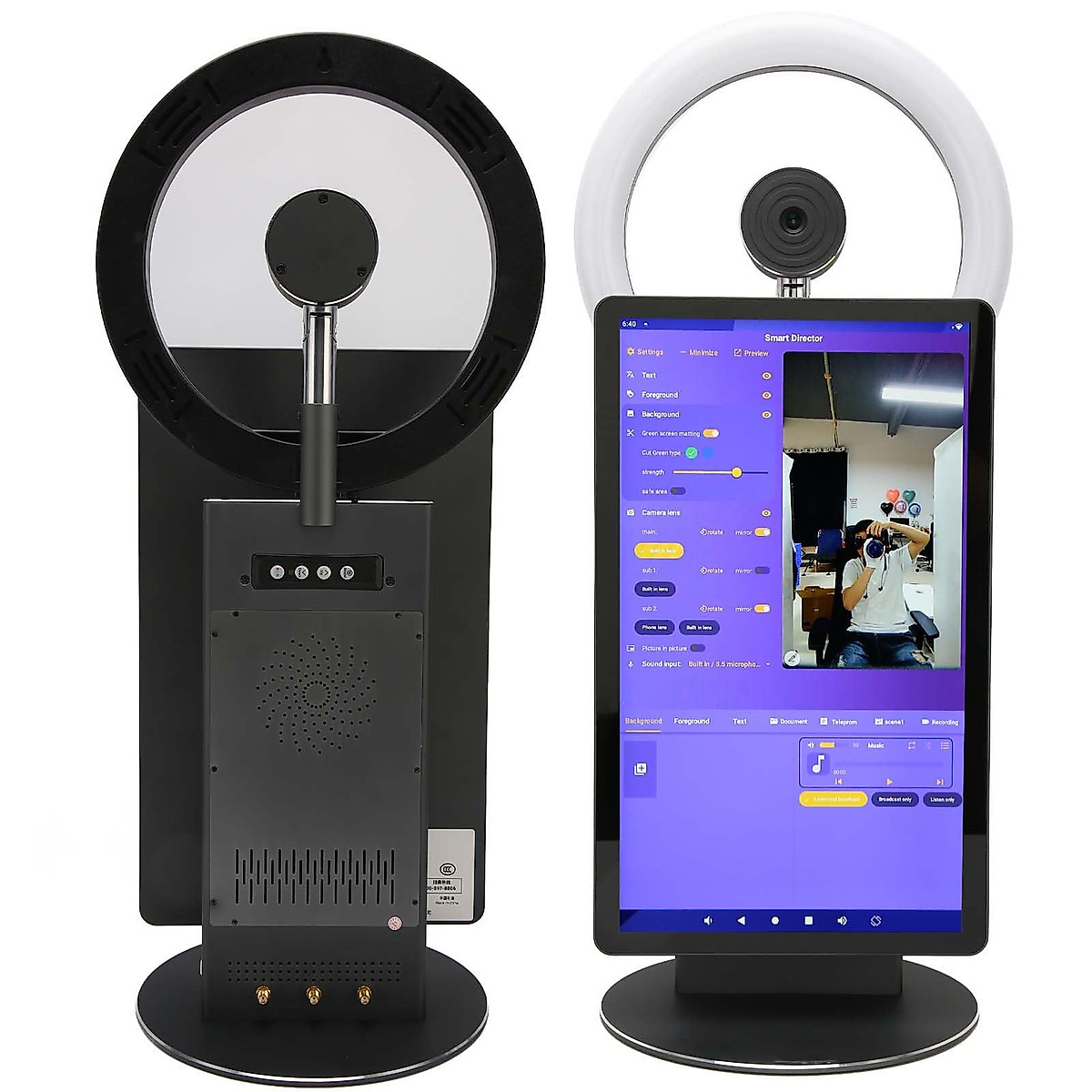 All in One Live Streaming Device 100-240V 5.0 Desktop Live Broadcast Device 15.6 Inch FHD 8MP Camera for 11.0 for Office (US Plug)