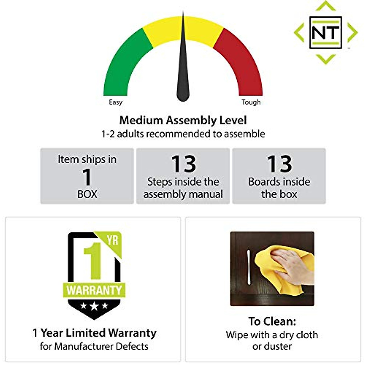 NTENSE Quest, Ergonomic, Home Office, Work Table, Computer, Gaming Room, Sitting Desk, Cup Holder, Headphone Hook, CPU Stand, White