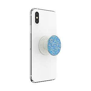 PopSockets PopGrip - Expanding Stand and Grip with a Swappable Top for Smartphones and Tablets - Sparkle Tidal Blue