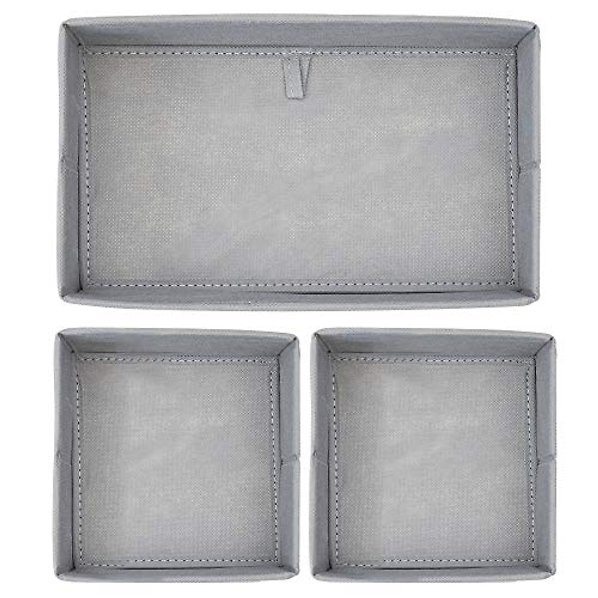 iDesign Aldo Fabric Collapsible Drawer Organizer Cubes - Gray (Set of 3)
