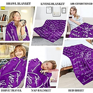 Personalized Flannel Blanket Bed Throw to Dad/Father Gift/Present for Father’s Day Birthday Thanksgiving Day Christmas Healing Thoughts Throws Emotion Transmission with Gift Bag and Wish Card