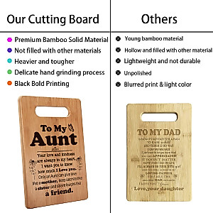 MY-ALVVAYS Aunt Gifts, Aunt Gifts from Niece, Gifts for Auntie, Best Aunt Ever Gifts, Aunt Birthday Gifts, Your Love and Kindness are Always in My Heart, Bamboo Cutting Board Gift, 7"x 11", MCB009
