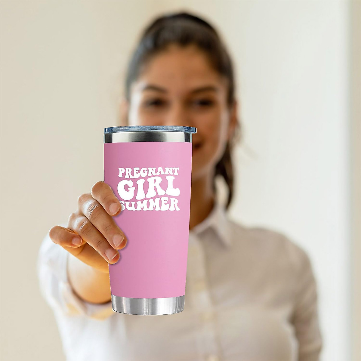 CHICKOR Pregnant Girl Summer Cup - Pregnancy Gifts for Expecting Mom, Mom to Be, First Time Mom - gift for pregnant daughter Women friend wife - 20 Oz Tumbler, Pregnant Mom Gifts, New Mom Gift