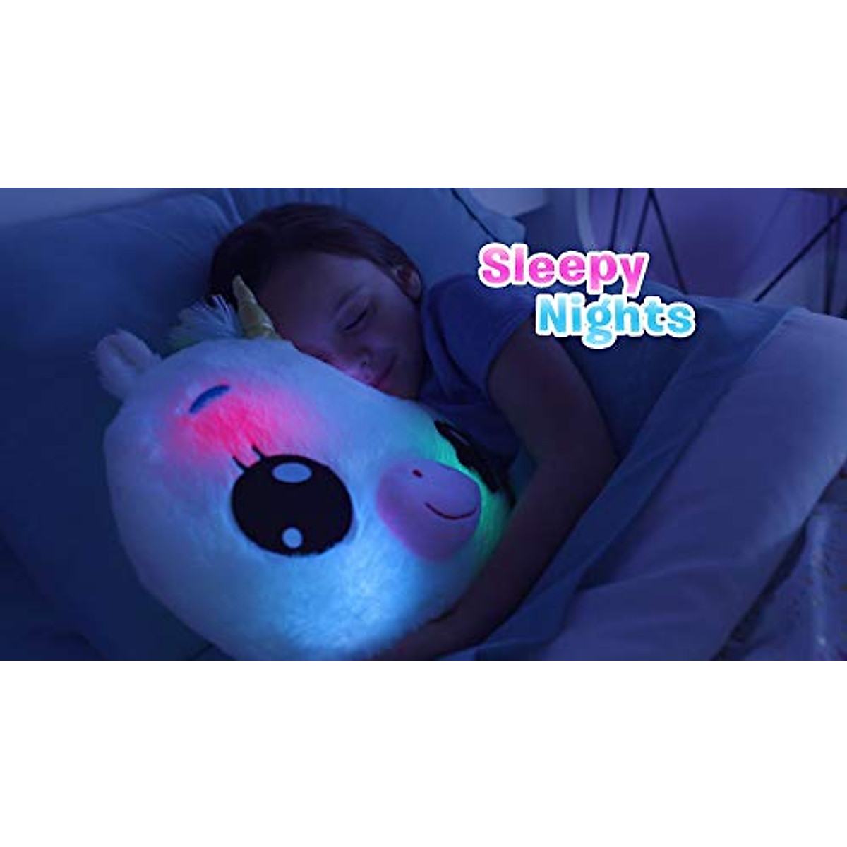 Lullabrites Monkey Pillow- Soothing Plush Animal that Lights Up with Many Colors and Sings Lullabies! A Night Light, and Friend All in One!