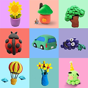 Air Dry Clay Magic Clay 24 Colors, VANJETO Modeling Clay for Kids with Tools, Soft & Ultra Light, Toys Gifts for Age 3+ Years Old Boys Girls Kids