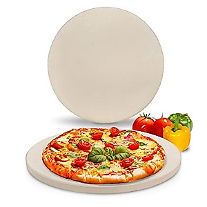 GGC 14 inch Pizza Stone for Ovens, Baking Stone for Grill and BBQ to Cook Perfect Crispy Crust Pizza, Bread and Cookies at Home, Garden and Outdoor, Distributes Heat Evenly Round Pizza Baking Stones