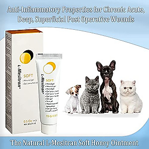 Wound Care for Dogs, Cats & Horses by L-mesitran. Medical Honey Soft Gel for Animals Veterinary Ointment with Anti-inflammatory Properties First Aid for Cuts, Scrapes and Bites 0.5oz (15g) Hope Series