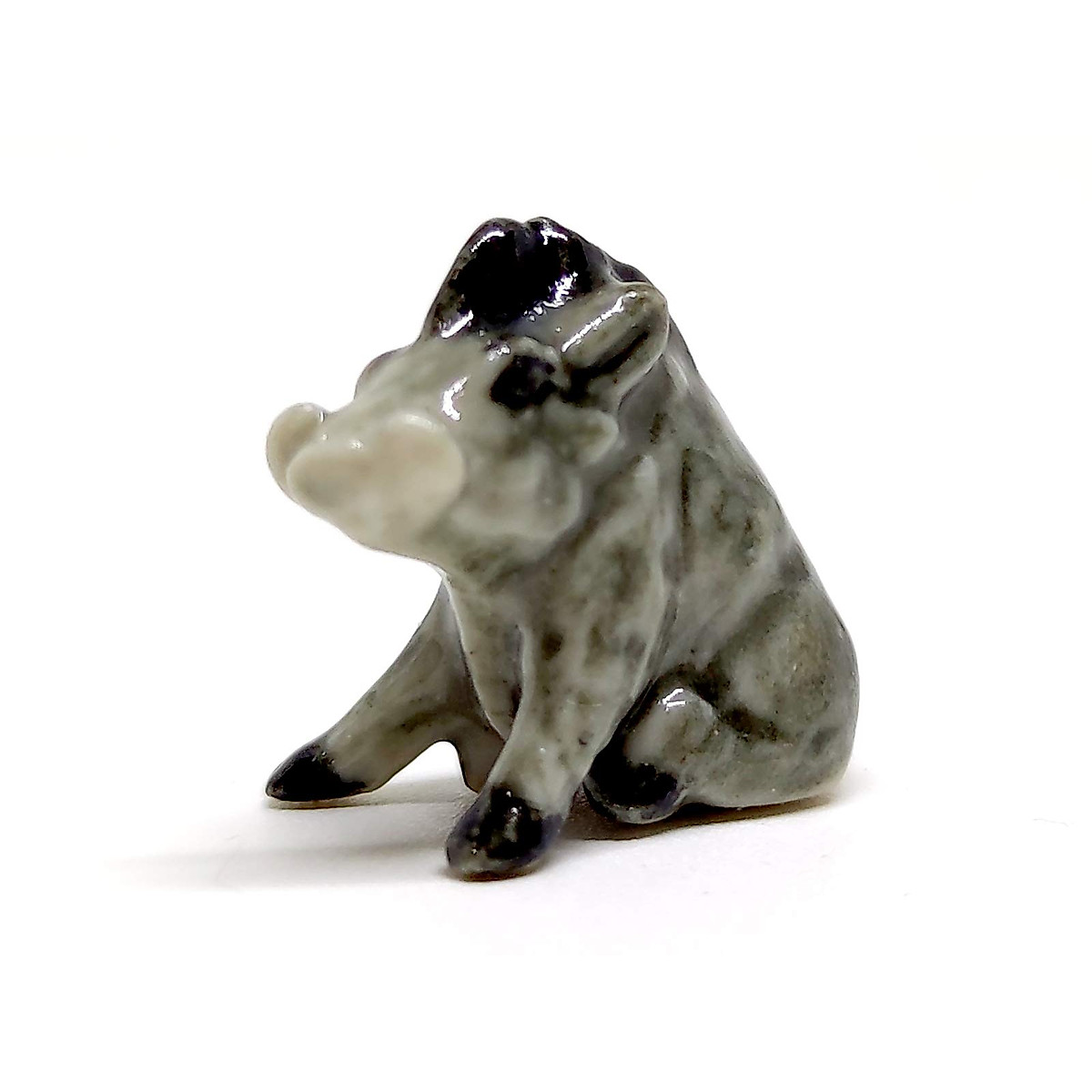 SSJSHOP Wild Boar Baby Pig Micro Tiny Dollhouse Figurines Ceramic Hand Painted Animals Collectible Small Gift Home Garden Decor (Wild Boar)