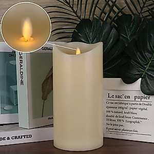 Eldnacele Large LED Candles with 6H Timer Flickering Flame, Battery Operated Electric Candles with Real Wax Warm Light for Christmas Halloween Home Party Decoration 5"X 10"