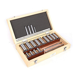 22 Pcs Keyway Broach Set in Fitted Box, Industrial Tools Metric Size Broaching Cutter Collared Bushing Shim Set W/ 4 Pcs Broach & 13 Collared Bushing & 5 Gaskets (US Stock)