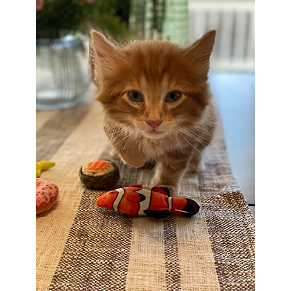 H&K Cat Toy | Clownfish | Plush Cat Toy with Catnip Inside | Funny Realistic Cat Gift | Fun, Durable, and Safe | Huxley & Kent Cat Toys