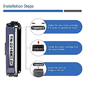 EDH Compatible TN221BK TN-221BK Toner Cartridge Replacement for Brother High Yield Compatible with DCP-9015CDW 9020CDN HL-3140CW 3170CDW 3180CDW MFC-9130CW 9140CDN 9330CDW Printer (1 Pack,Black)