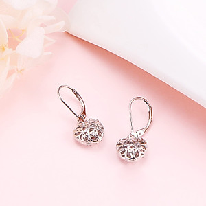 S925 Sterling Silver Heart Celtic Knot Dangle Drop Leverback Clasp Lever back Earrings for Women Jewelry Gift