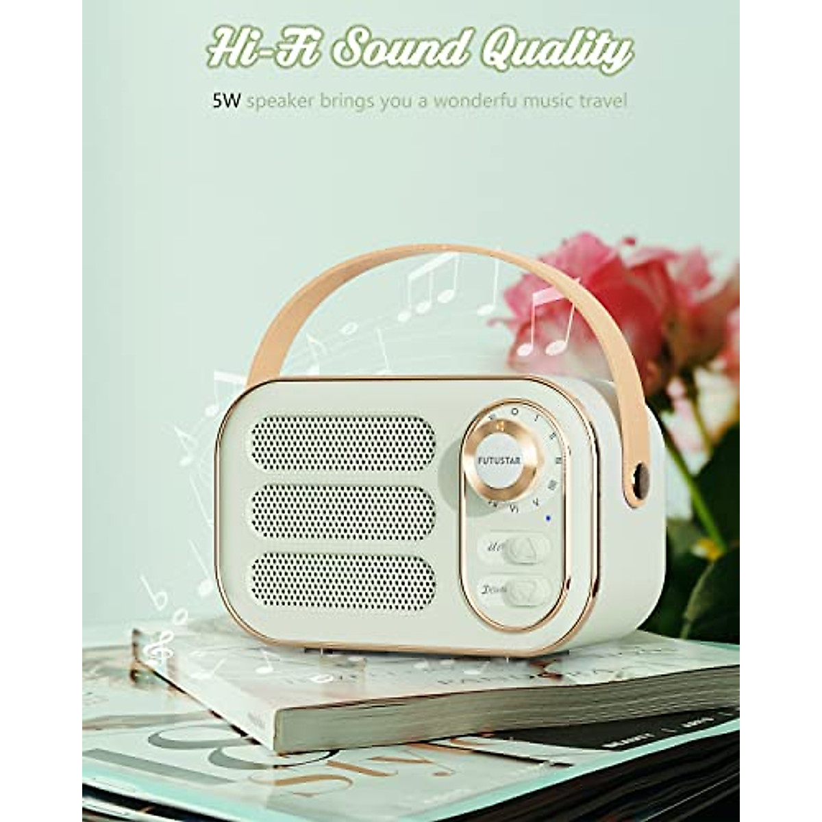 Greadio Retro Bluetooth Speaker, Vintage Speaker with Cute Old Fashion Style, Good Sound, Bluetooth 5.0, TF Card, AUX Input, USB Drive MP3 Player for Home,Outdoor,Travel,Party,Gift (Green)