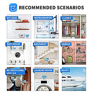 Vacplus Moisture Absorber Box - 4 Packs, 14OZ Reusable Dehumidifier for Closet, Unscented Moisture Absorbers for Rooms with Visible Dehumidification (Fragrance free)