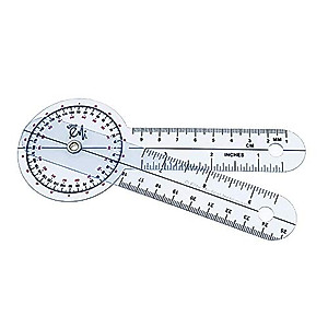 EMI Goniometer Physical Therapy 4 Piece Set EGM-429TM - 12", 8", 6", and Tape Measure