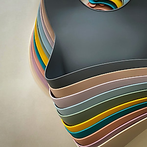 Moonkie Silicone Baby Bibs Set Of 2 | BPA Free Waterproof | Soft Durable Adjustable Silicone Bibs for Babies & Toddlers(Pale Mauve/Shifting Sand)