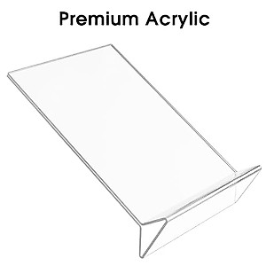 MaxGear Acrylic Sign Holder 5x7 Inches-Clear Table Card Display-Table Menu Plastic Display Stand - Double Sided Ad Picture Frame for Office, Home, Store, Restaurant, 6 Pack