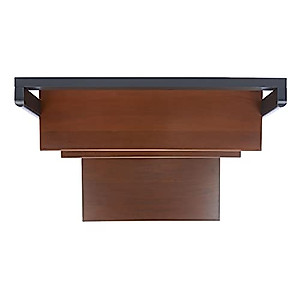 Safavieh Home Collection Pamella Honey Brown and Charcoal 2-Shelf Leaning Desk DSK9400A, 0