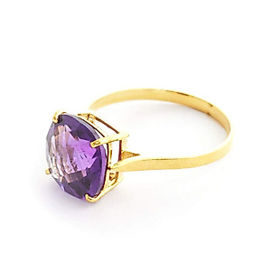 Galaxy Gold GG 14k Solid Yellow Gold Ring with 3.6 Carat Natural Checkerboard Cut Purple Amethyst (11)